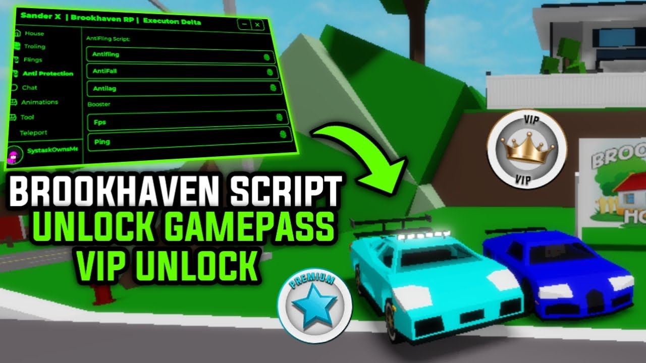 Brookhaven Script Unlock Vip Gamepass Pastebin No Key | Fluxus, Delta ...