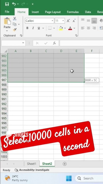 Select 10000 Cells In A Sec Youtubeshorts Smartphone Exceltips Computer Youtube