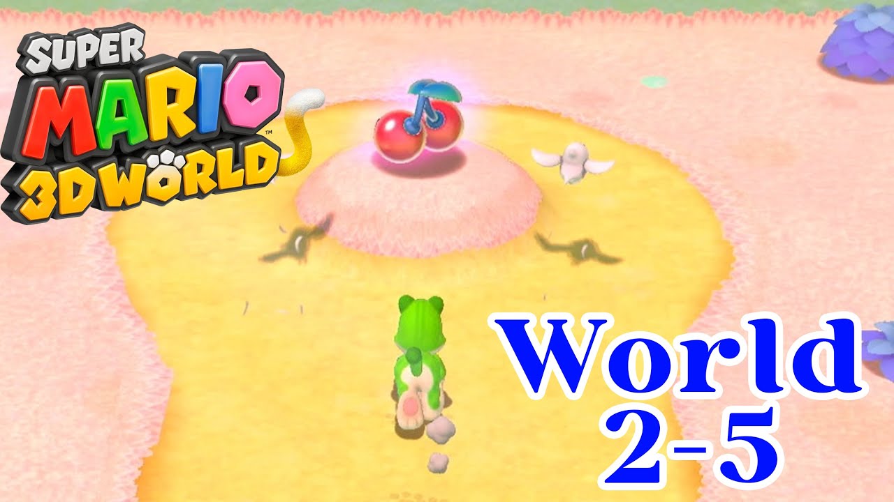 Super Mario 3D World Gameplay - World 2-5 Double Cherry Pass - YouTube