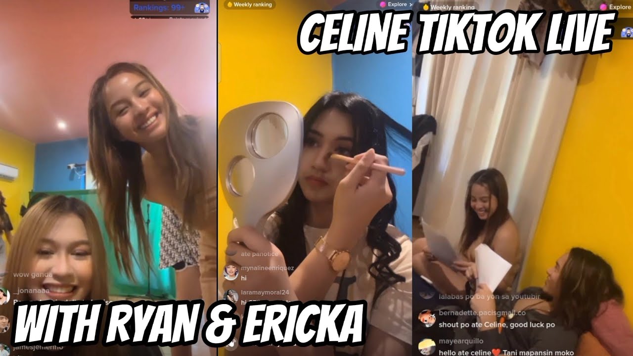 CELINE NOBLEZA TIKTOK LIVE WITH RYAN TAÑADA AND ERICKA PINEDA - YouTube