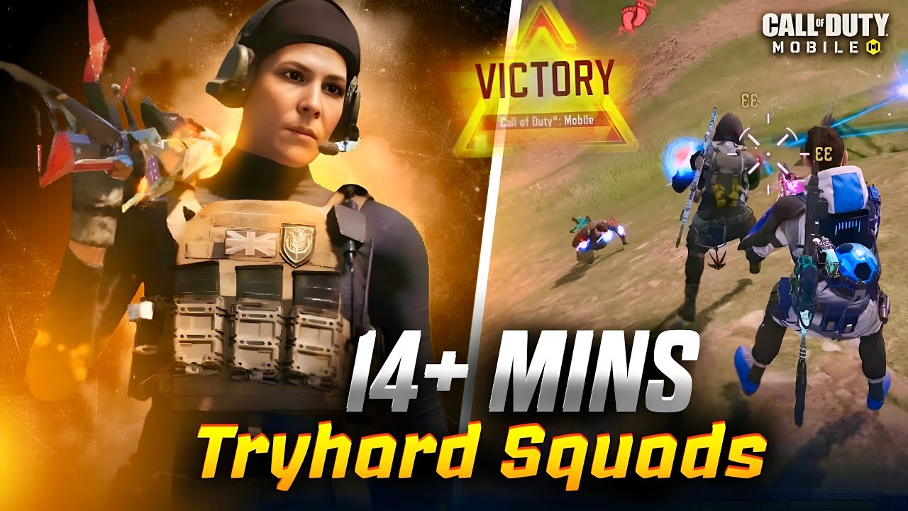 14+ mins of intense fight against try hard squads | female codm br ...