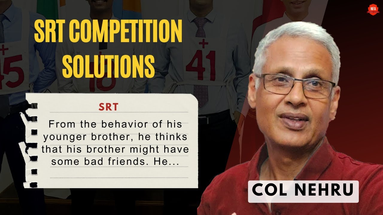 Explaining SRTs From Our SRT Competition | SRT Analysis | Col M M Nehru ...