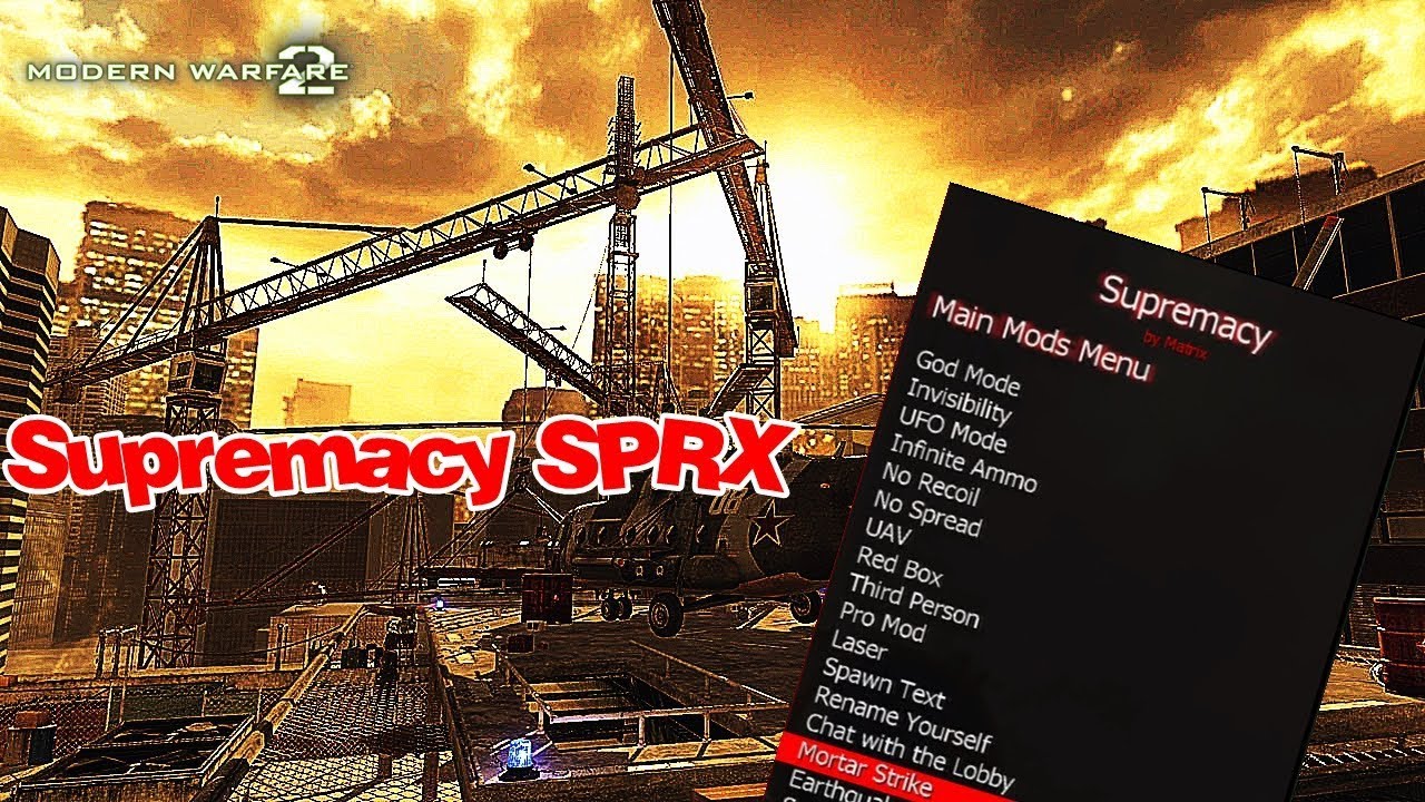 [PS3/MW2] Supremacy SPRX Mod Menu by MatrixMods [1.14] - YouTube