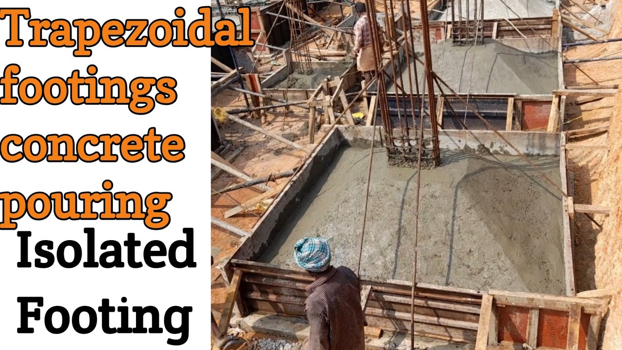 Trapezoidal Footing Concrete Pouring || Isolated Footing Concrete ...