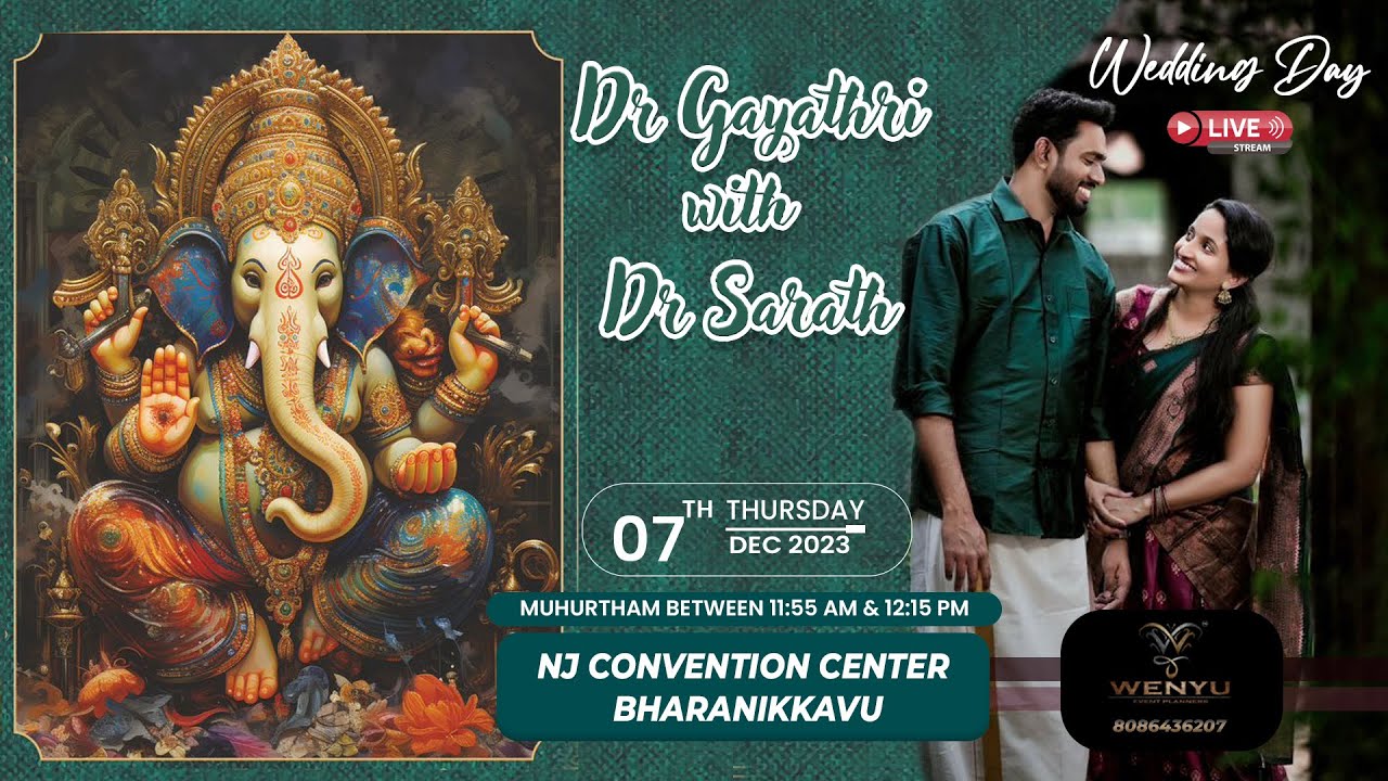 Wedding Day || Dr Gayathri with Dr Sarath || Live Telecasting || Wenyu ...