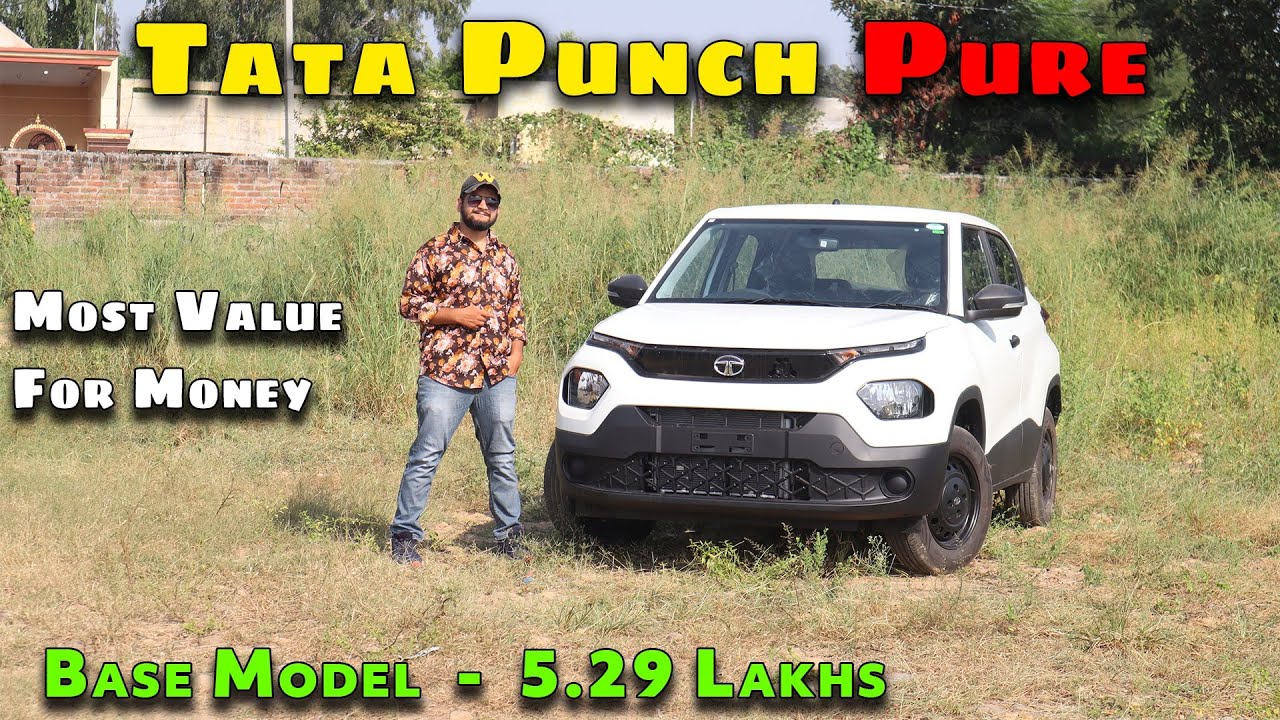 Tata Punch Pure - Base Model Review🔥 || Price: 5.29 lakhs😲 - YouTube