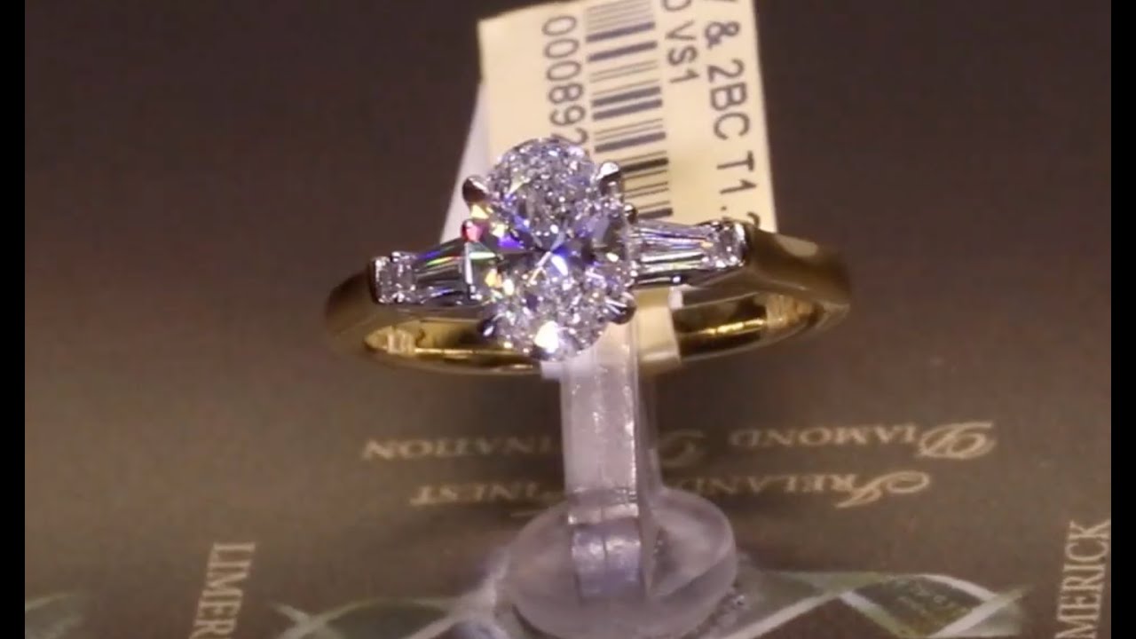 #89279 | T1.24ct/C1.06ct | Oval Centre with Two Baguette Side Diamonds | Set in 18ct Yellow Gold ...