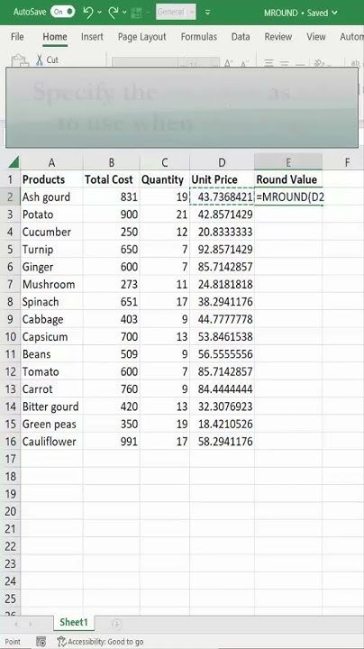 Precision Rounding Made Easy with MROUND Function in Excel - YouTube