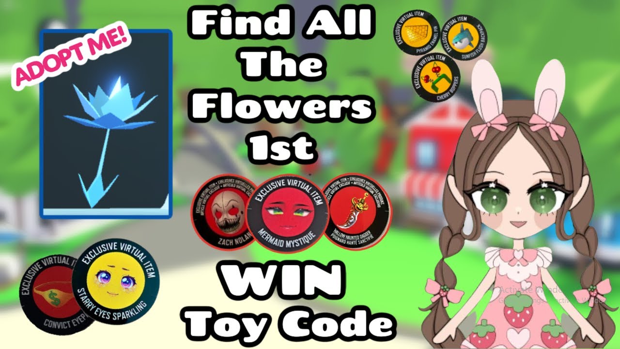 Win A TOY CODE- Be 1st to Find all Flowers-My Adopt Me Treasure Hunt ...