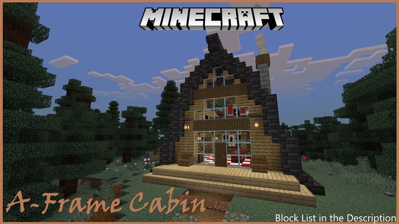 Minecraft: How to Build an A-Frame Cabin - YouTube