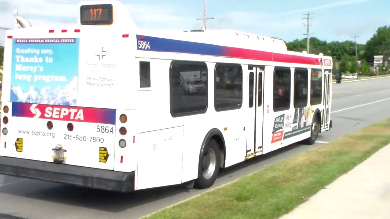 SEPTA BUS: NEW FLYER D40LF 5864 ON ROUTE: 117 PT4 - YouTube