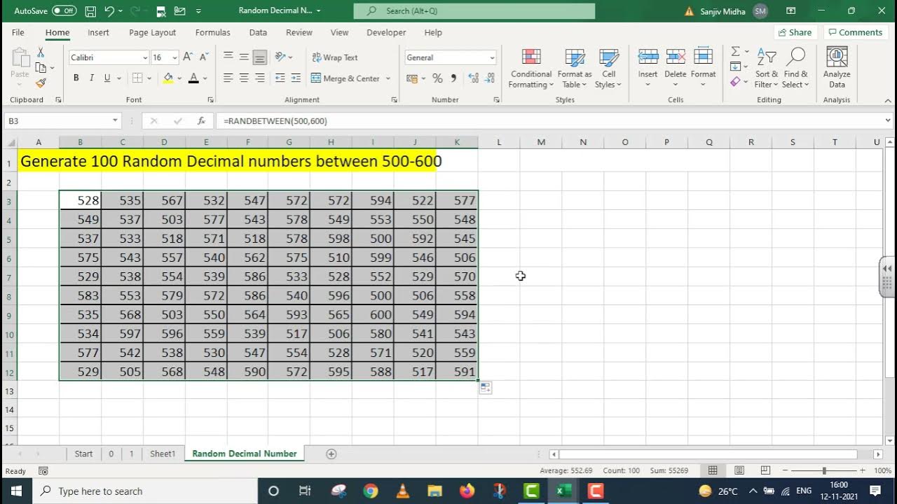 RANDOM DECIMAL NO - YouTube
