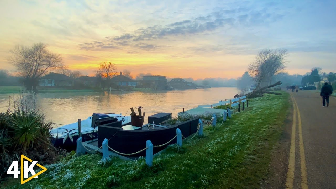 🇬🇧 Peaceful English Town Walk Along Thames Path: Laleham to Penton Lock ...