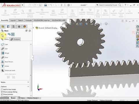 SolidWorks 2016 Rack Pinion Tutorial. - YouTube