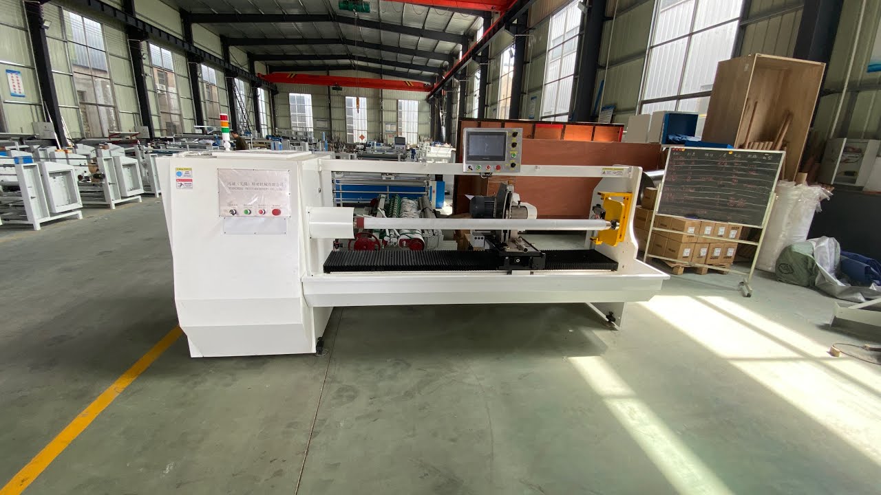 Auto. advanced adhesive tape sticker slitting machine - YouTube