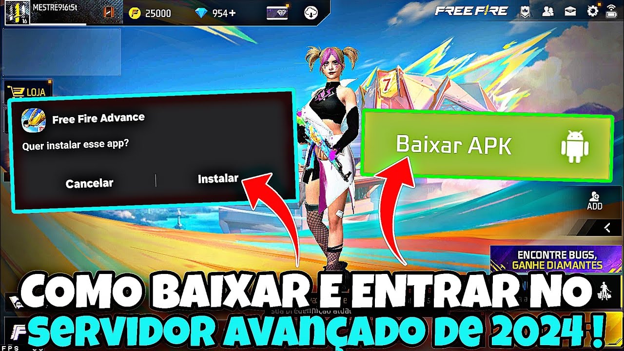 COMO BAIXAR E ENTRAR NO SERVIDOR AVANÇADO DO FREE FIRE ! COMO CONSEGUIR ...