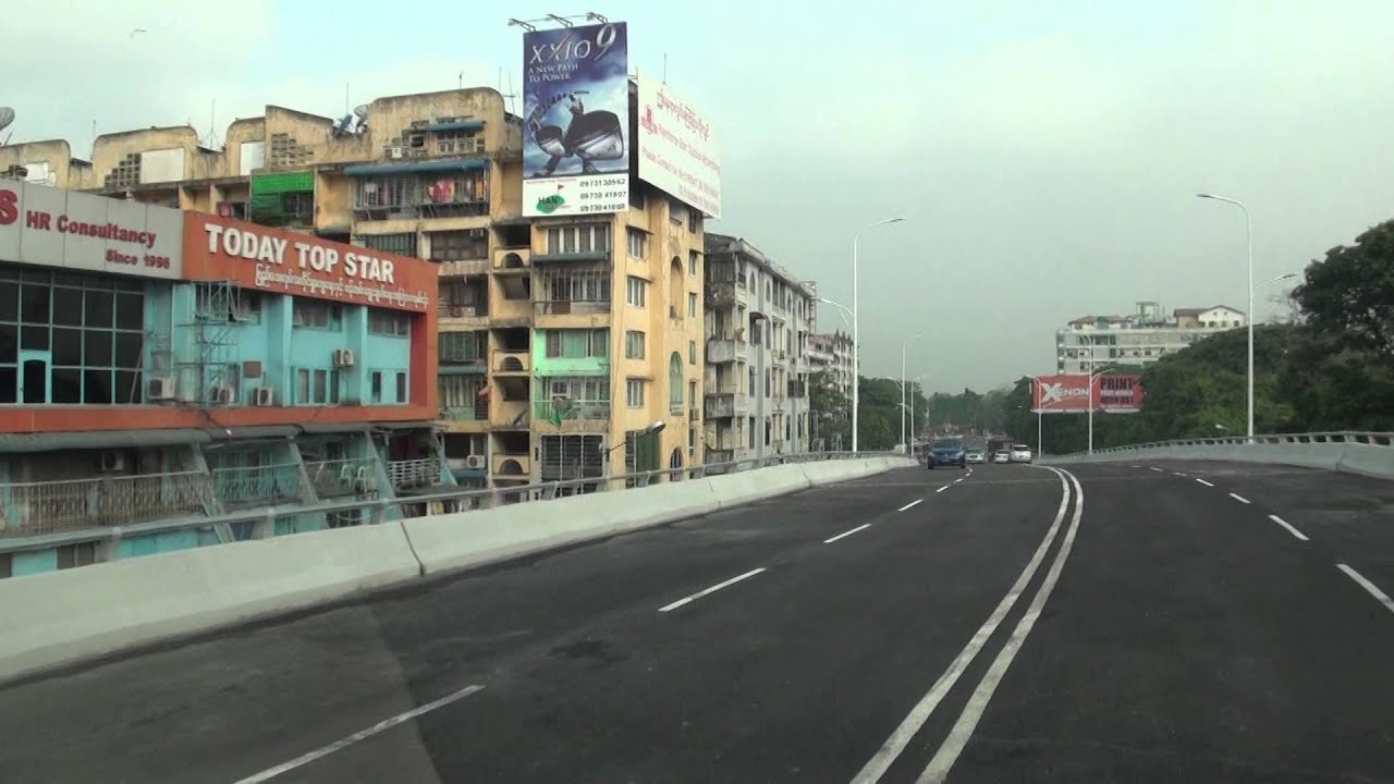 Newly opened 8 miles Junction bridge in Yangon, Myanmar. - YouTube