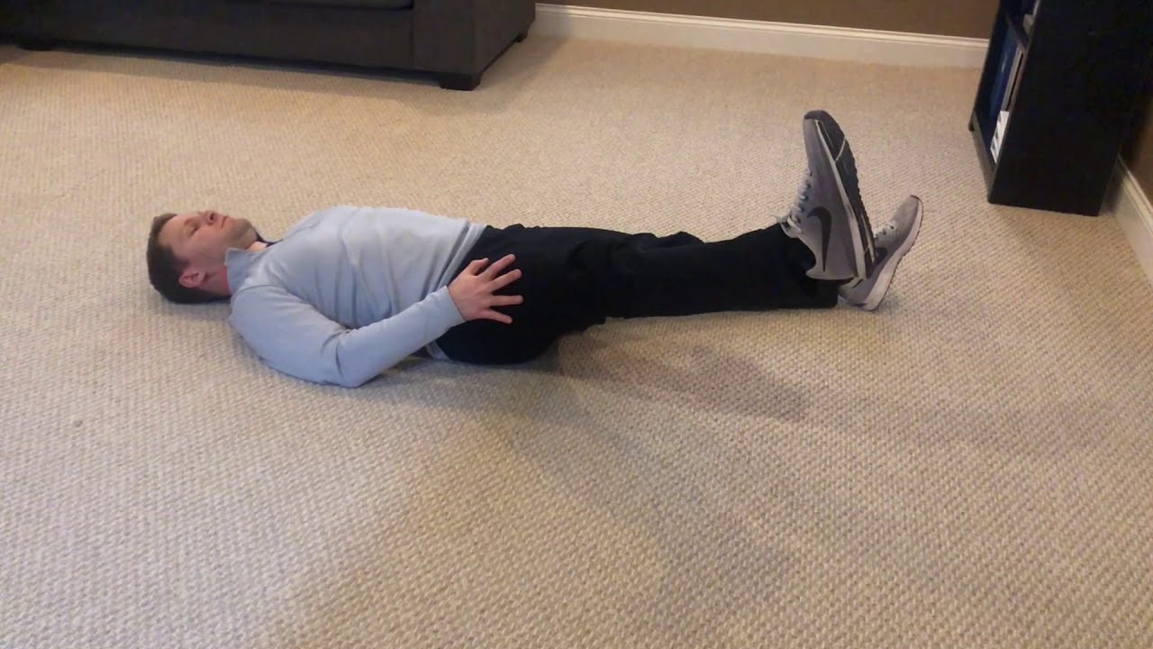 Supine Hip Abduction + Flexion + Internal Rotation Isometric - YouTube