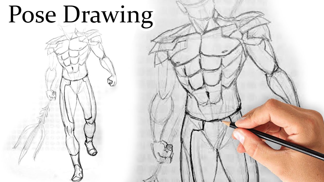 How to Draw Dynamic Pose | Aquaman Pose drawing | Pose drawing practice ...