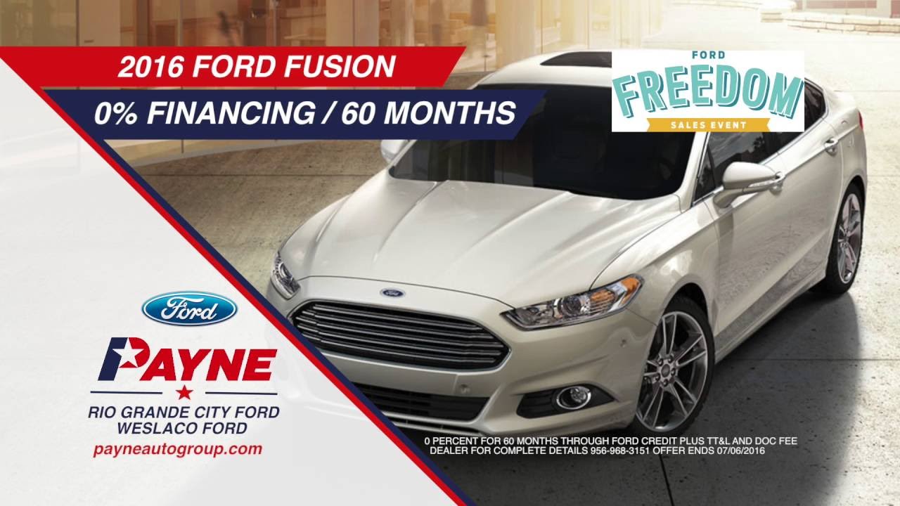 0% Financing on 2016 Ford Fusion | Payne Weslaco Ford | Payne Auto Mall ...