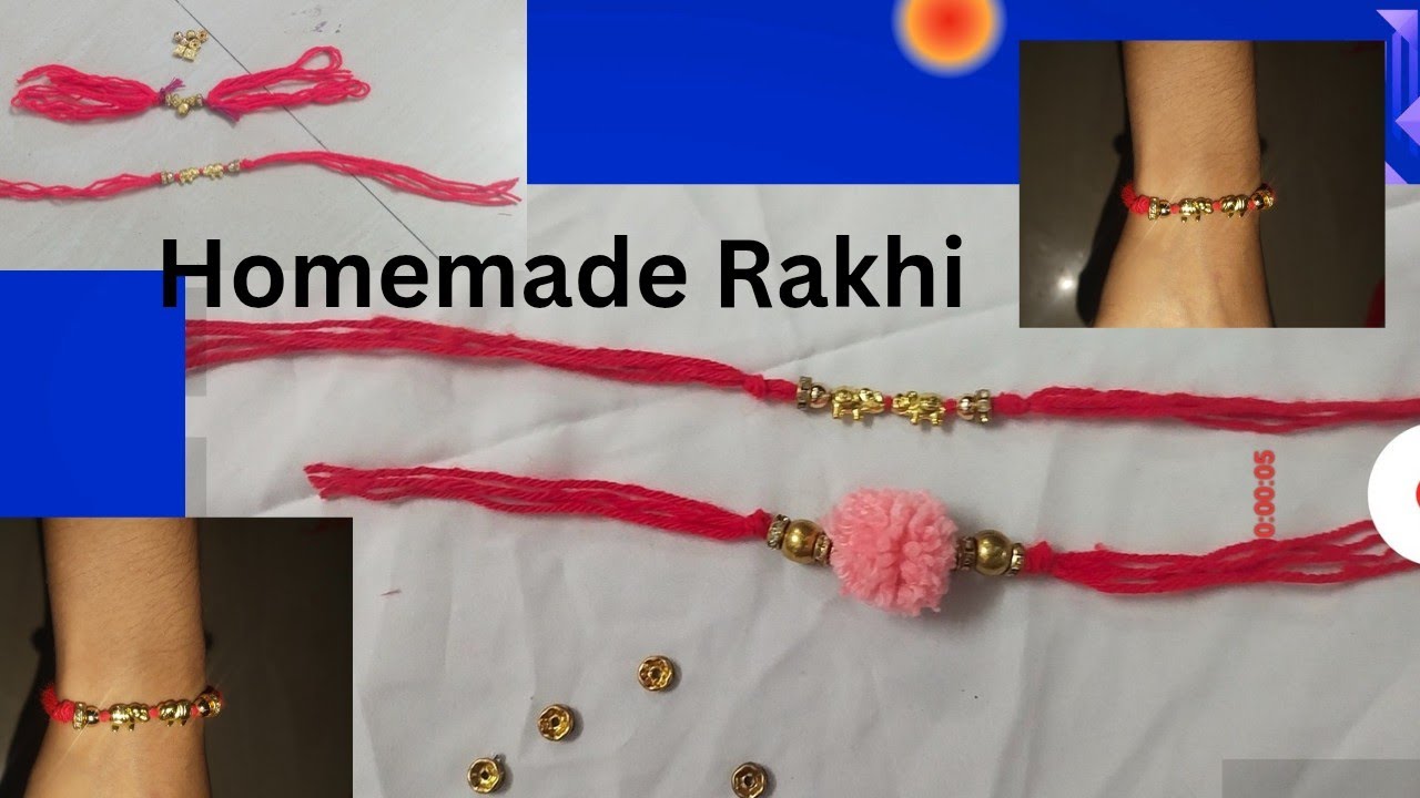 Homemade rakhi DIY Rakhi Making at Home | Handmade Rakhi Ideas | Easy ...