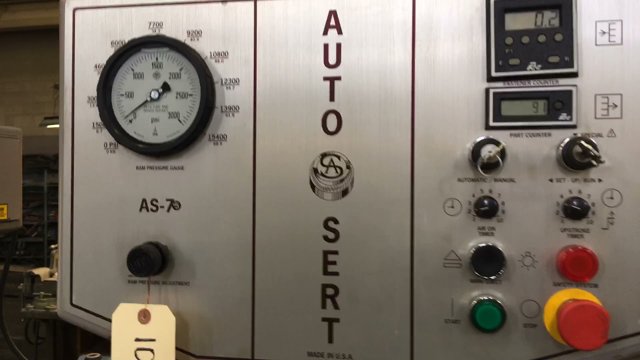 Auto Sert AS-7.5 Insertion Press - YouTube