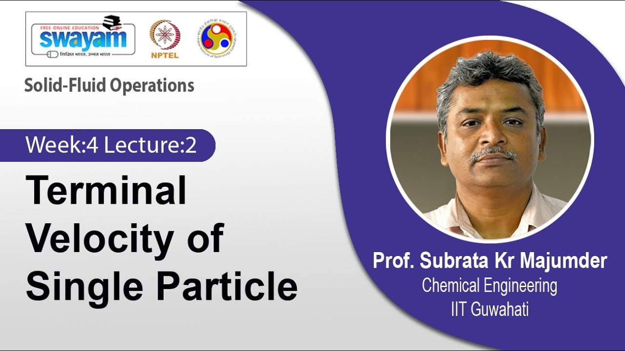 Lec 11: Terminal velocity of single particle - YouTube