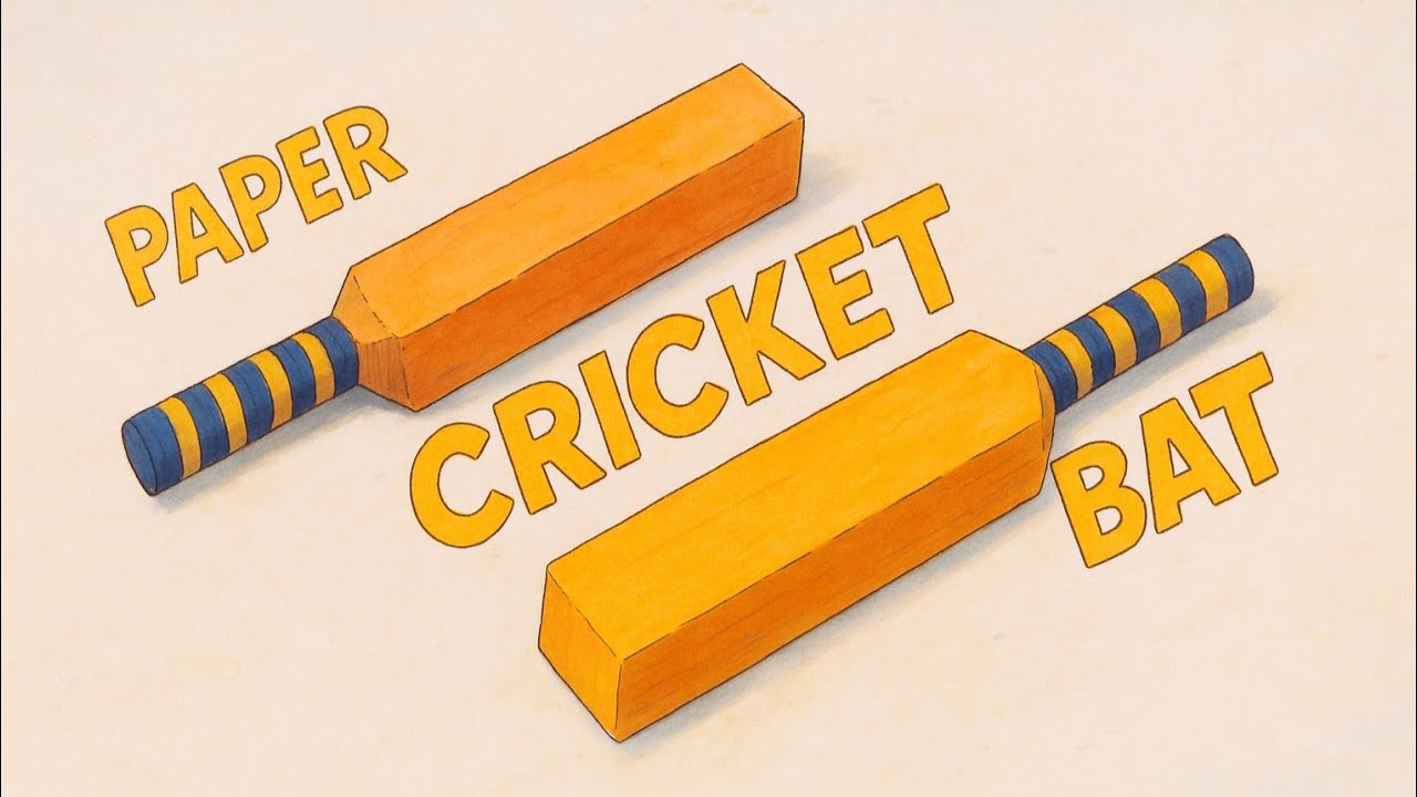 How to make Paper Cricket Bat | Origami Paper Cricket Bat - YouTube