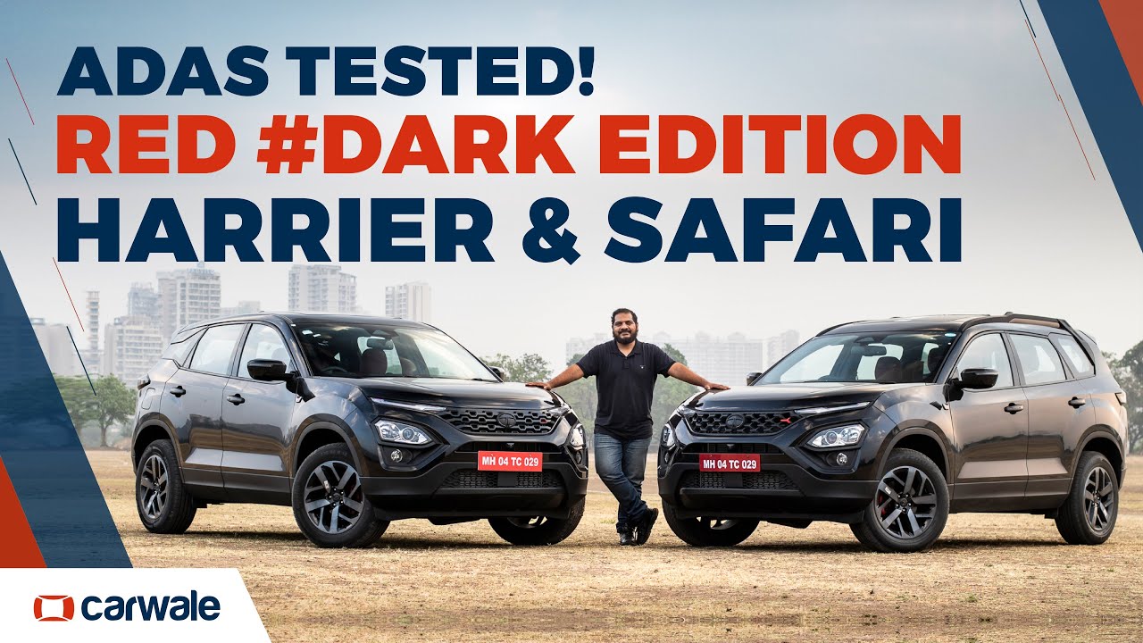 Red #Dark Edition Tata SUVs with ADAS - Tata Harrier and Safari Tested ...