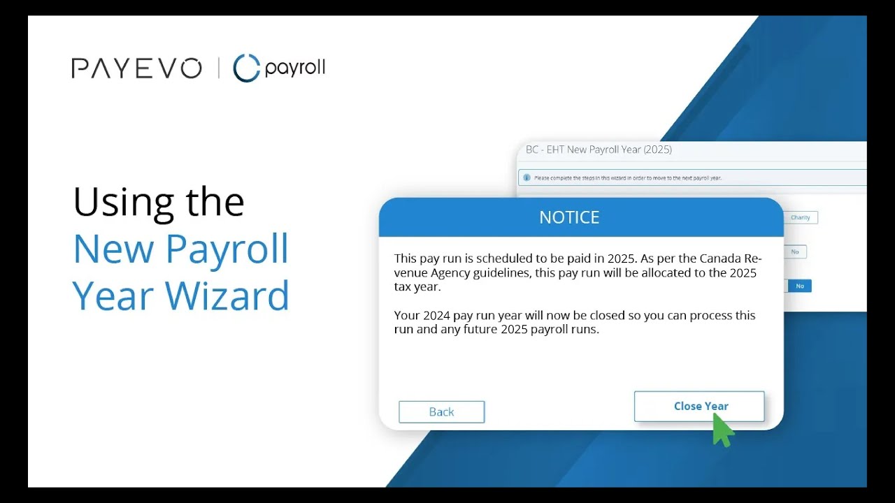 How to use the New Payroll Year Wizard | PayEvo - YouTube