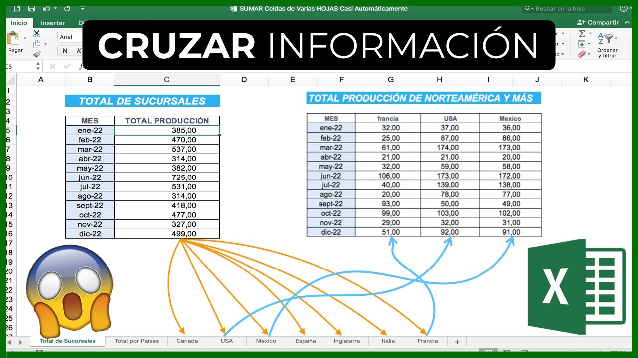 CRUZAR INFORMACIÓN de Diferentes HOJAS Casi Automáticamente en |EXCEL ...
