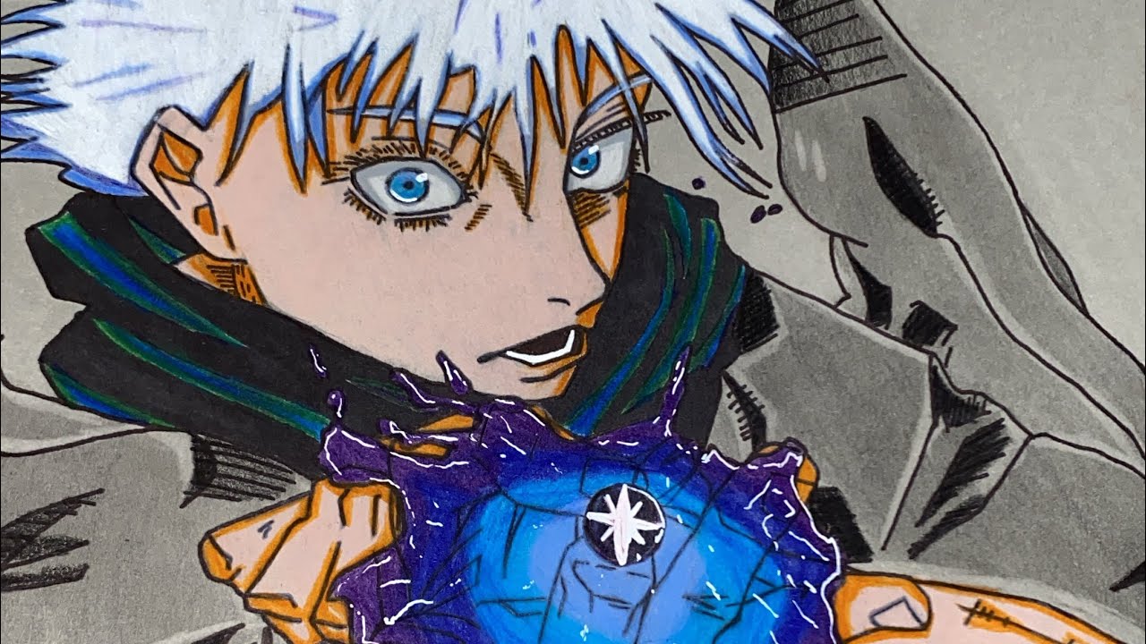 How to draw Gojo Satoru from Jujutsu Kaisen | Step by step full video ...