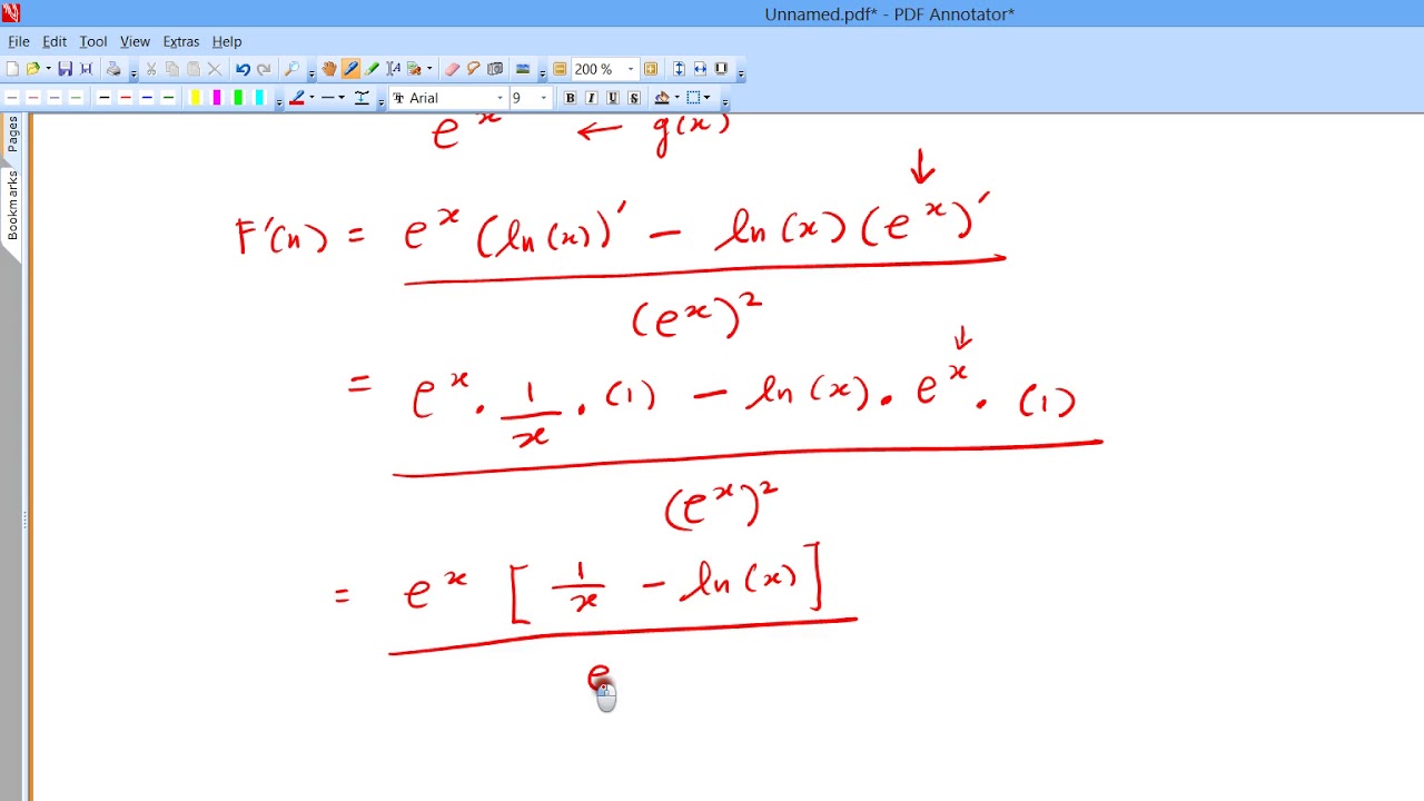 THE DERIVATIVE OF A QUOTIENT OF TWO FUNCTIONS - YouTube