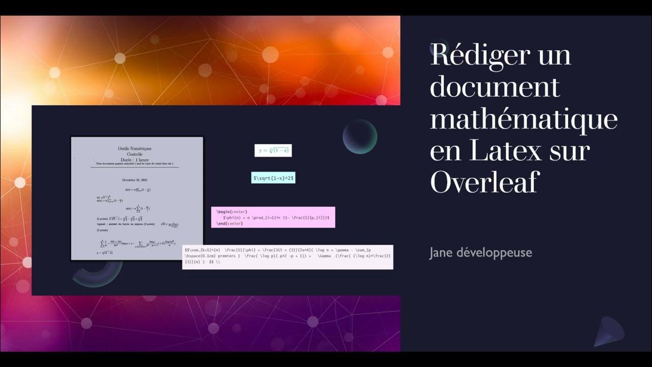Tuto 9 : Latex, apprendre à écrire des formules mathématique en latex ...