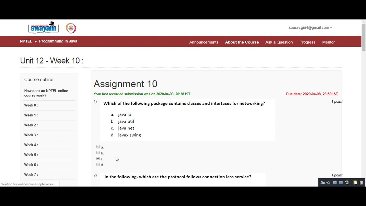 Nptel Java Programming Week 10 Assignment Solution Youtube