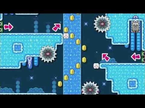Super Mario Maker 2 - Snow Thwomp Speed Run - YouTube