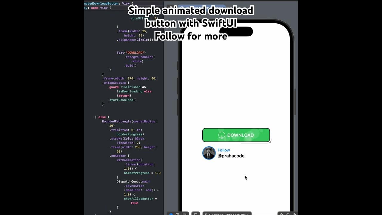 Simple animated download button #swift #programming #coding #swiftui #iosdeveloper #learning ...