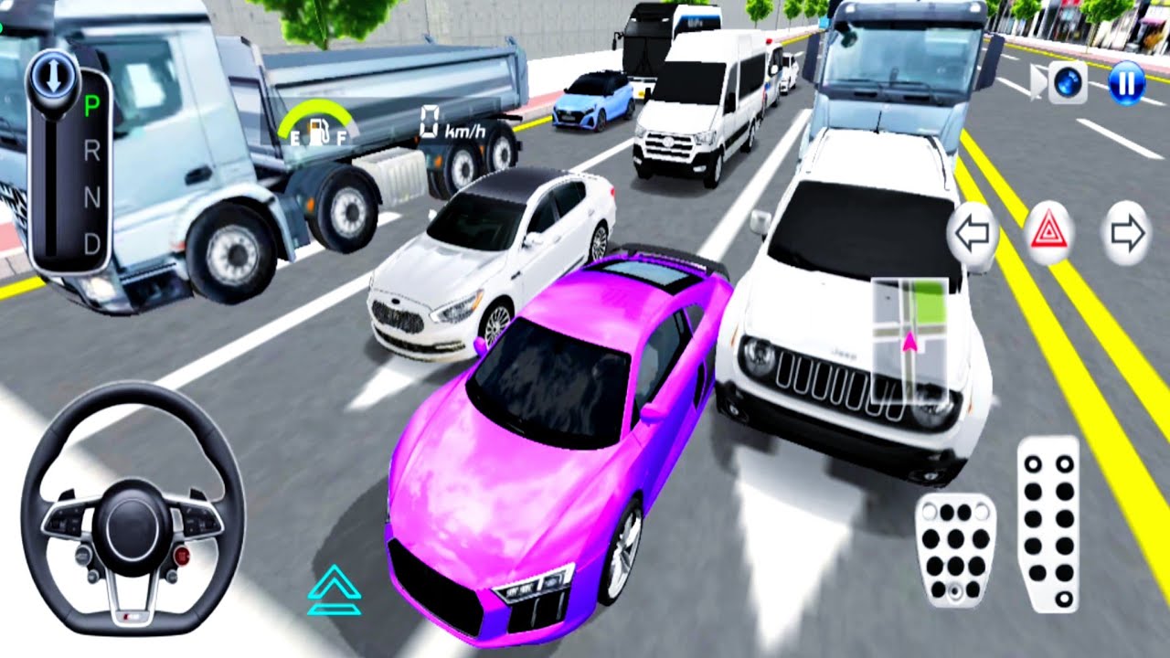 New purple Audi Car Road Driving 3D Car Game - Best Android Gameplay ...