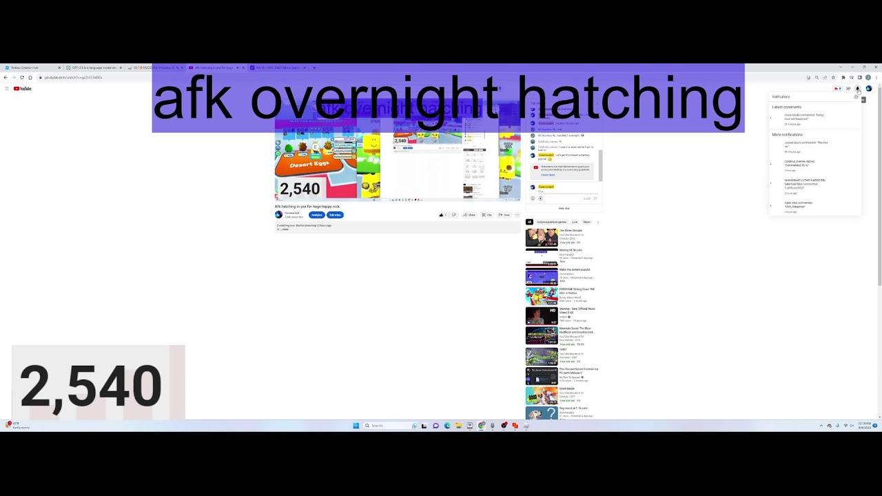 Afk hatching in psx for huge happy rock - YouTube