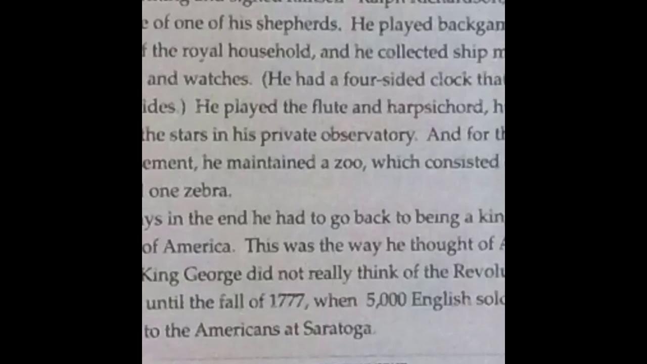 Can you make them behave King George? Journeys 5th Grade - YouTube