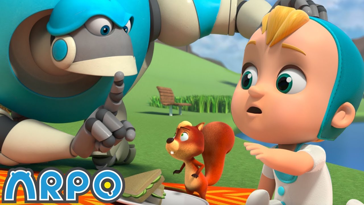 Arpo the Robot | Squirrel STEALS Baby's Food!!! | NEW | Funny Cartoons ...