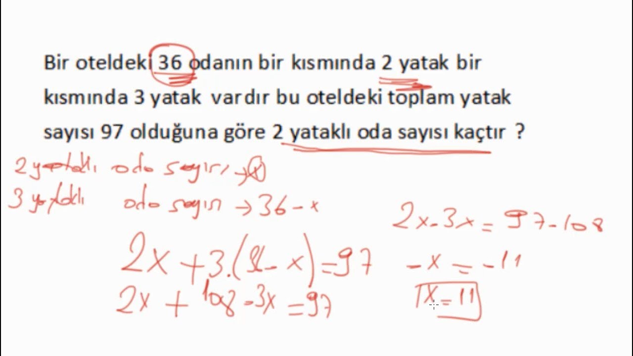 Denklem Problemlerİ Soru ÇÖzÜmÜ 7 Sinif Matematİk Youtube