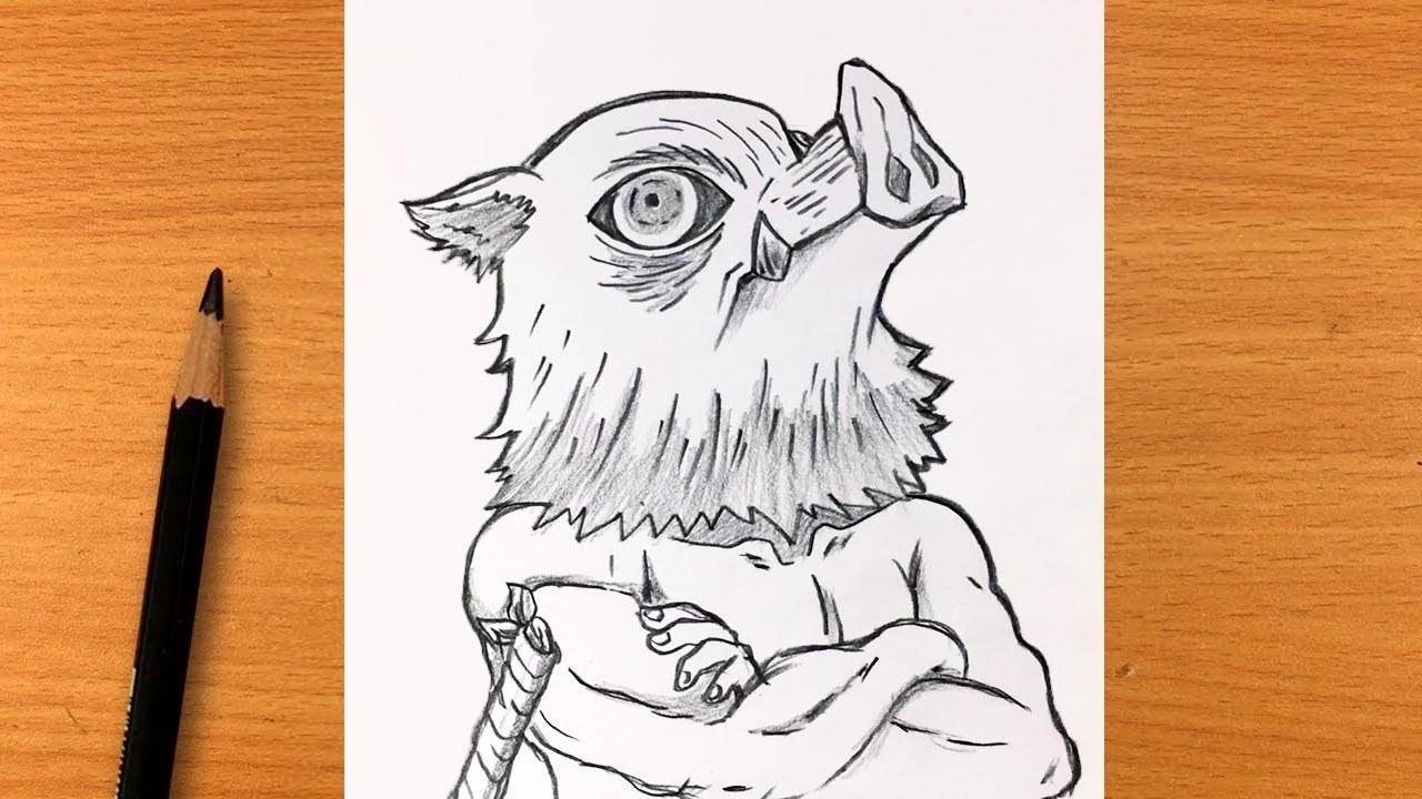 How to draw Inosuke Hashibira from Demon Slayer I Kimetsu no Yaiba ...