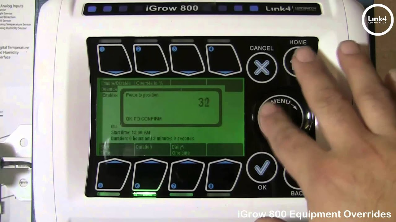 iGrow 800 Equipment Overriding Video - YouTube