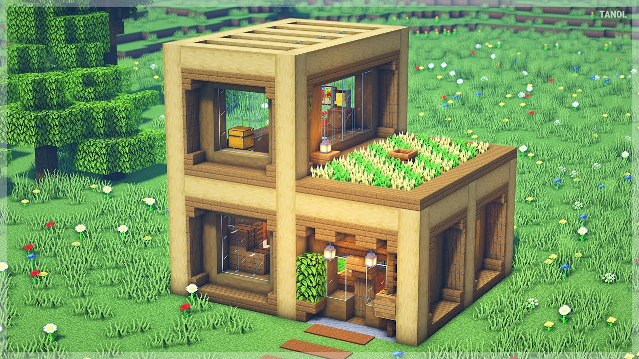 ⚒️ Minecraft | How To Build a Wooden Modern House 🏡 - YouTube