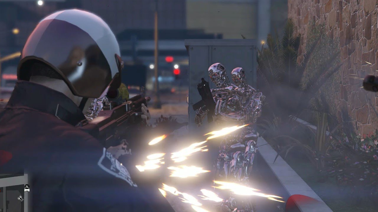 GTA 5 - T-1000(Robert Patrick) terminator shootout with Cartel Gang +5 ...