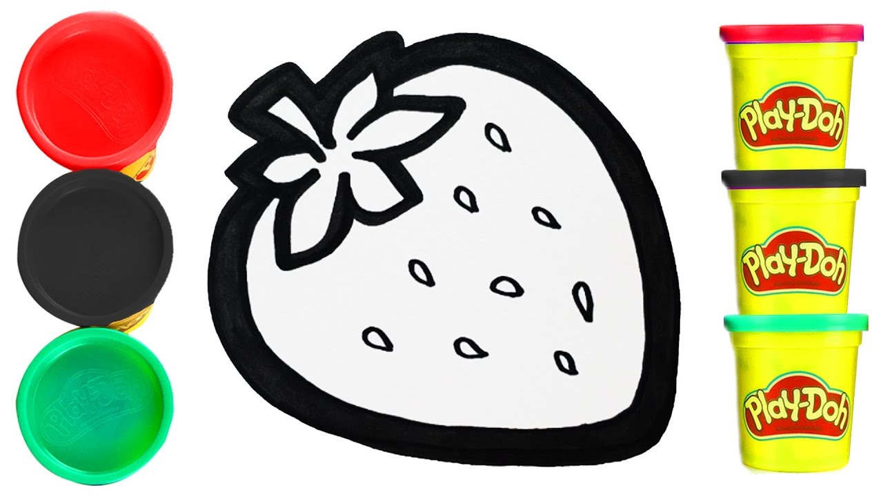 Clay & Play doh Coloring and Drawing Strawberry - YouTube