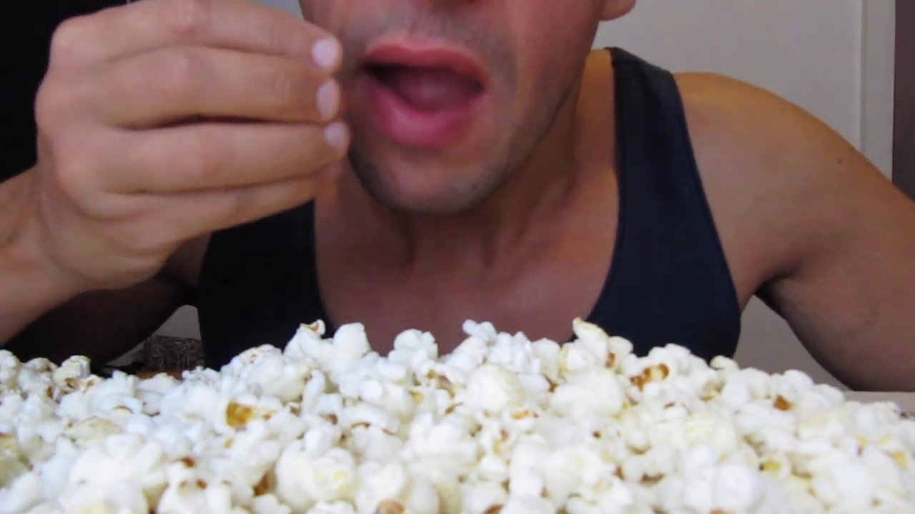 ASMR EATING SALTY CRISPY POPCORN))) - YouTube