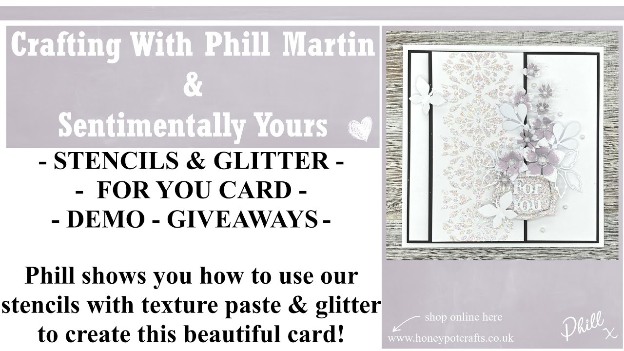Stencilled 7x7 Birthday Card Demo & Giveaways! - YouTube