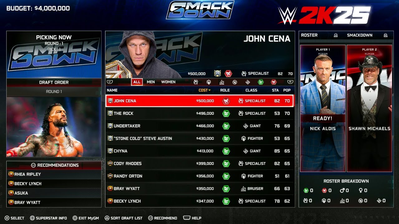 WWE 2K25 - My GM Mode Draft Special - YouTube